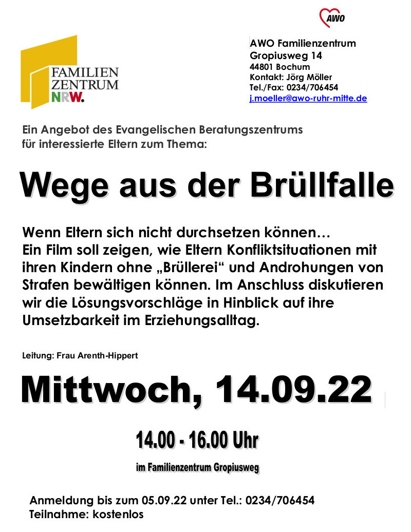 Wege aus der Brüllfalle – Arbeiterwohlfahrt (AWO)